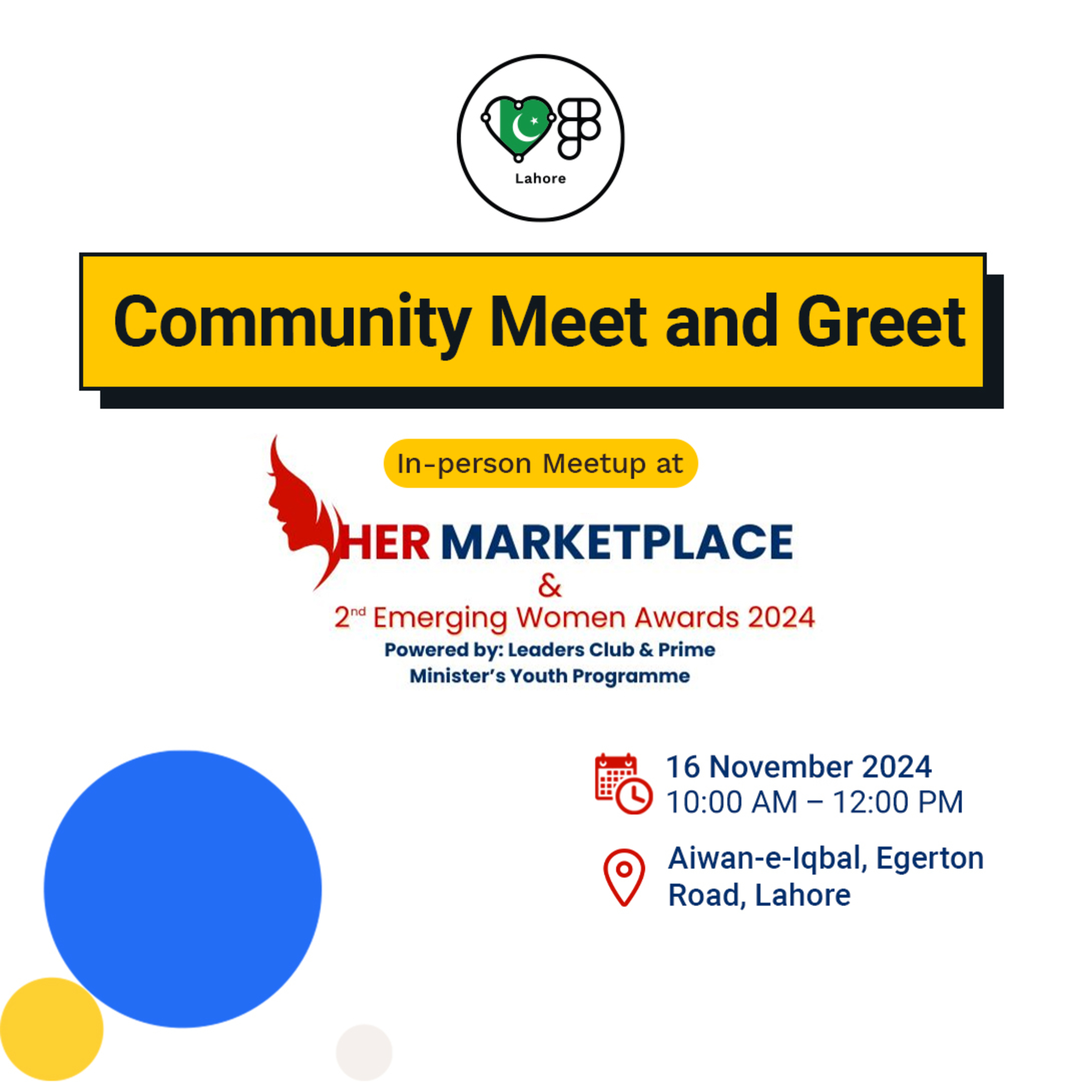 See Community Meet & Greet at HER Marketplace at Figma Lahore
